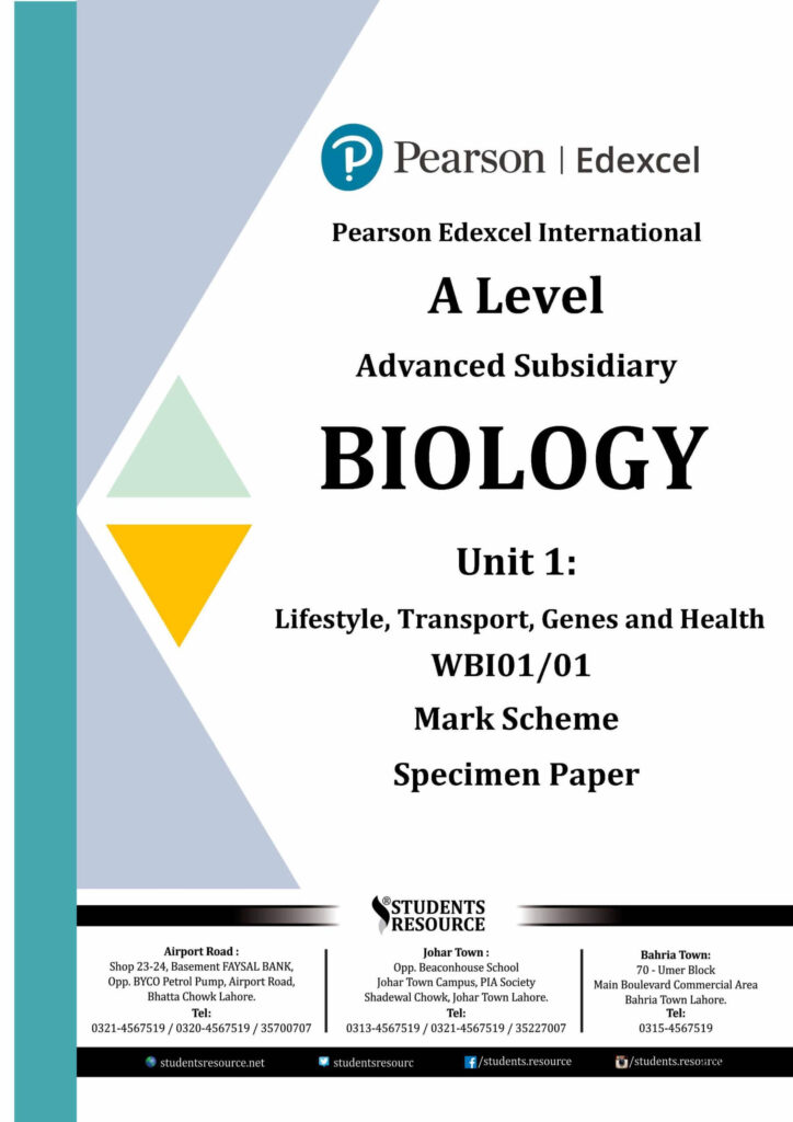 Pearson Edexcel IAL WBI01 Biology Unit 1 – Hazir Hay | Best Online Book ...