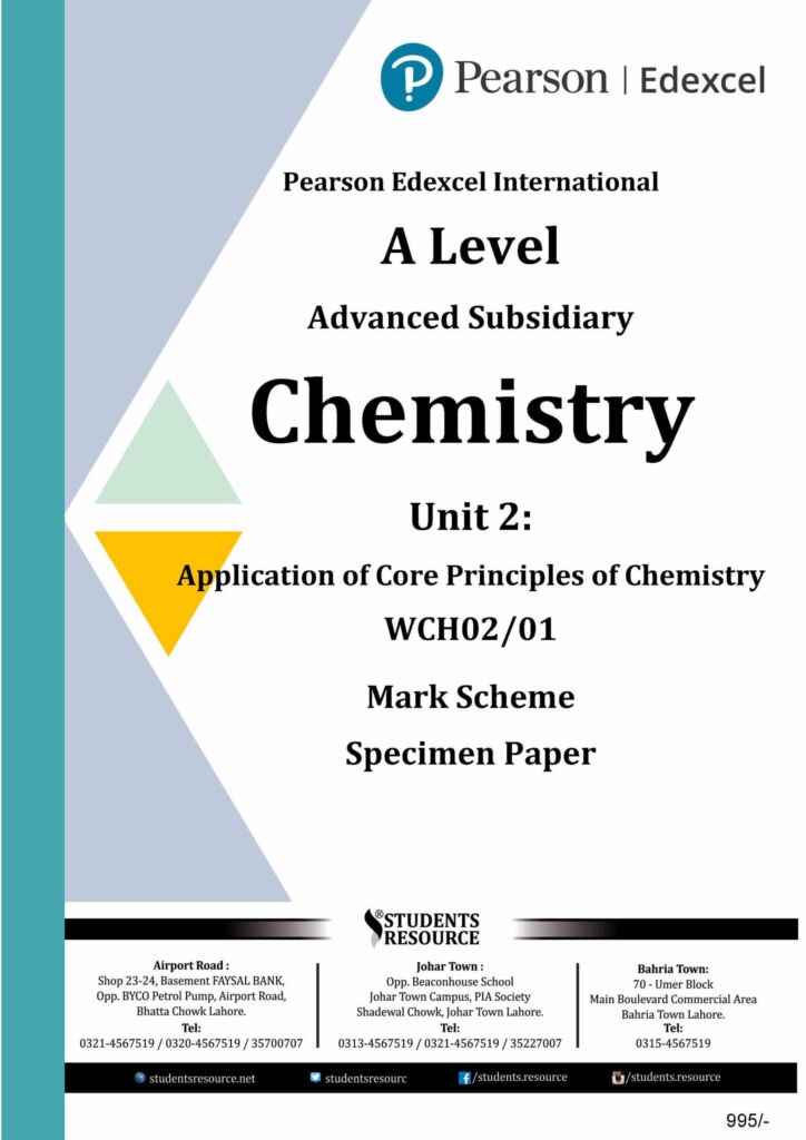 Pearson Edexcel IAL WCH02 Chemistry Unit 2 – Hazir Hay | Best Online ...
