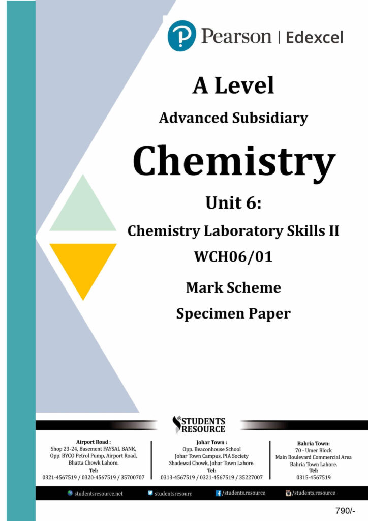 Pearson Edexcel IAL WCH06 Chemistry Unit 6 – Hazir Hay | Best Online ...