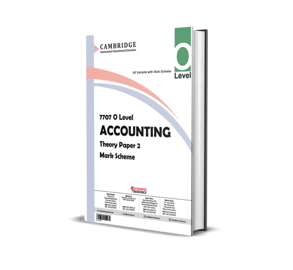 O Level Accounting 7707 Paper-2 Yearly | 2019-2023 | Ring Bind – Hazir ...