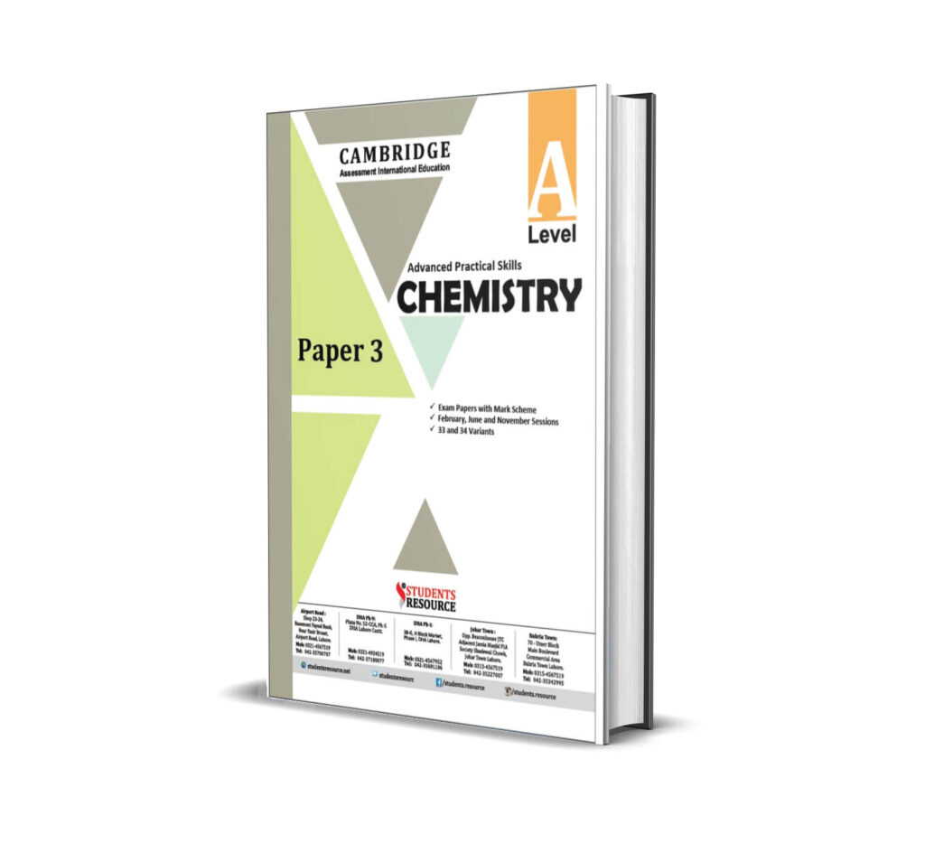 A Level Chemistry 9701 P3 Yearly | Pakistani V33-V34 Only | Ring Bind ...